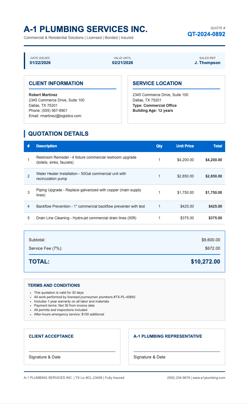 AI Formatter - Free Plumbing Quote Generator